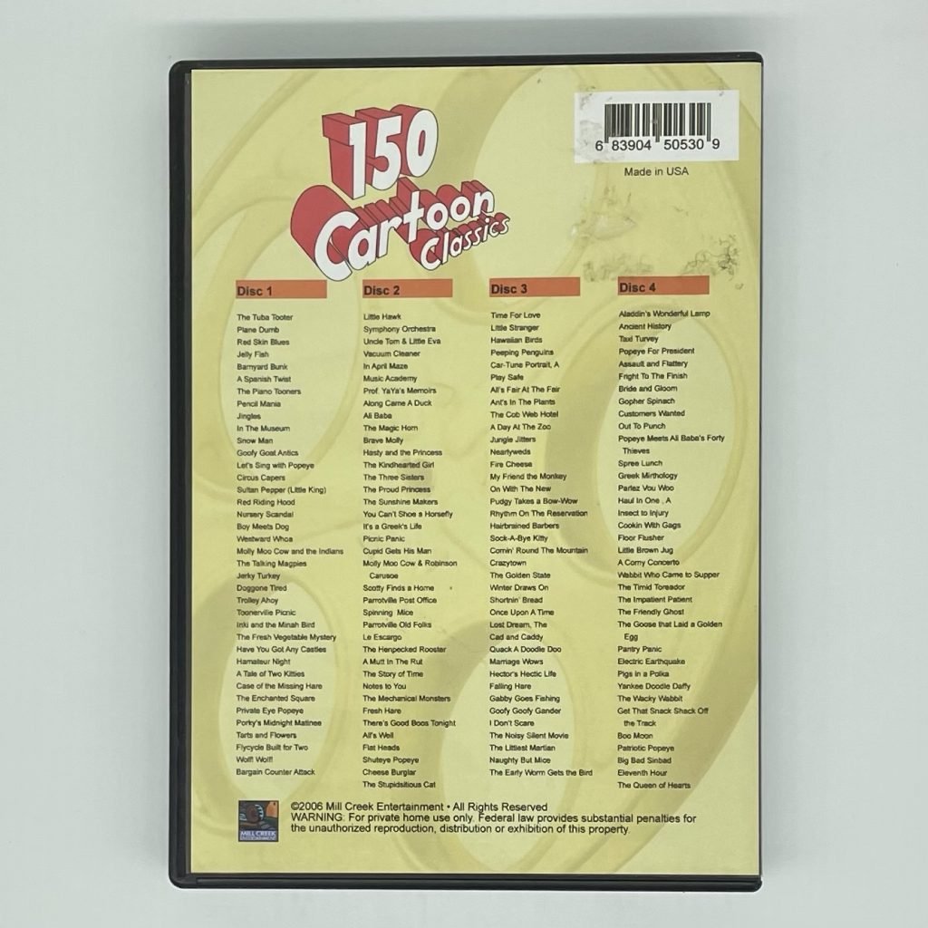 150 Cartoon Classics 4-DVD Set - SellingThings.ca